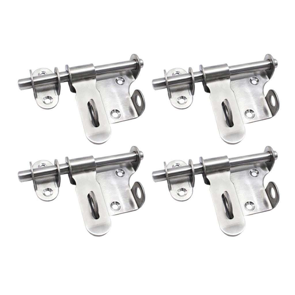 4xBar Heavy Duty Solid Stainless Steel Sliding Slide Lock Door Latch ...