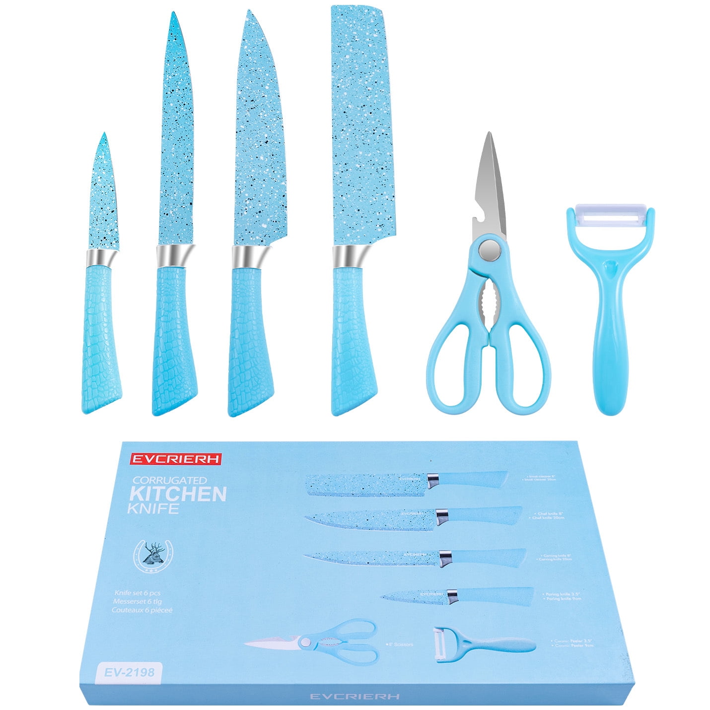 Home Shark 6 PCS Kitchen Knife Set Japanese Damascus Chef Knives ...