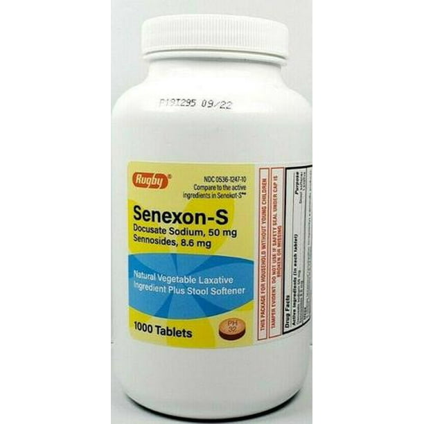 Senexon-S Generic for Senokot-S Vegetable Laxative Tablets 1000 COUNT ...