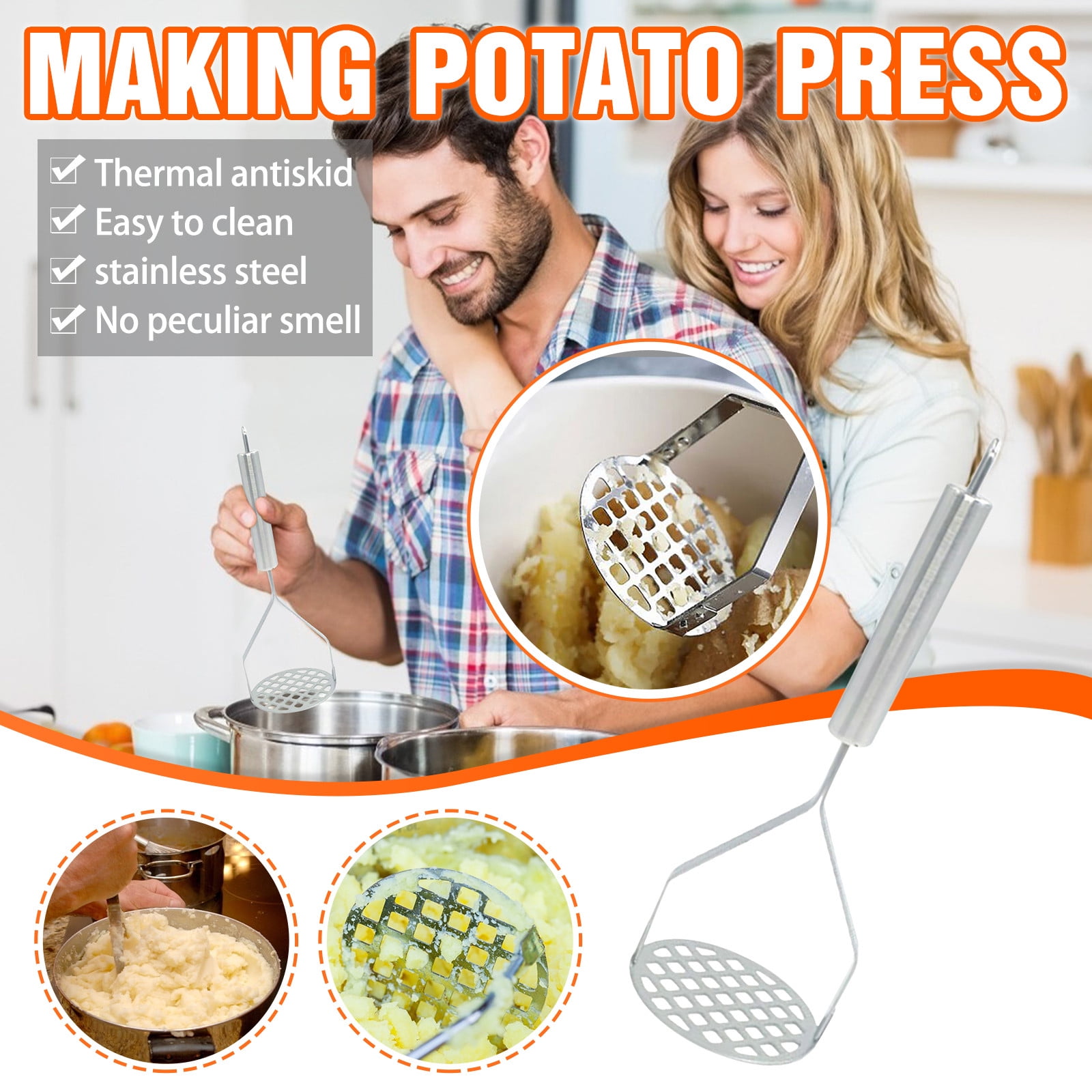 Click here for Agiferg Stainless Steel Potato Mashers Garlic Mud... prices