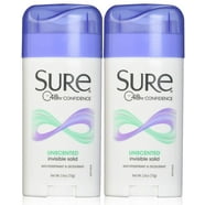 Sure Anti-Perspirant Deodorant, 3 Pack, Invisible Solid, Unscented, 2 ...