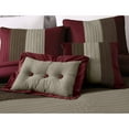 Chezmoi Collection Pleated Stripes King Comforter Set, Burgundy/Brown ...