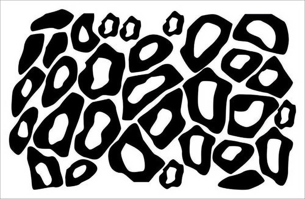 Leopard Animal Print Wall Vinyl Circle Stickers Rings Decals, Black ...