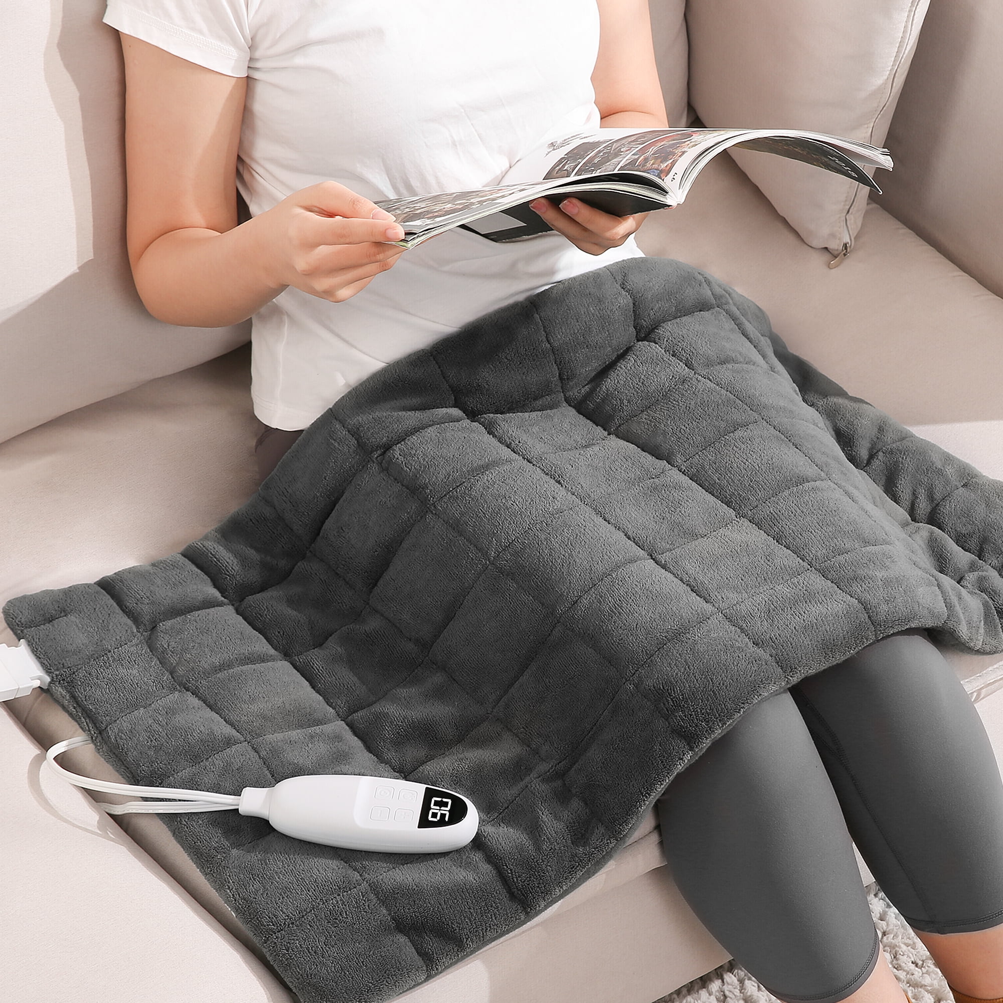 MARNUR 18"x33" Weighted Heating Pad for Back Pain Relief, 4lb Extra ...