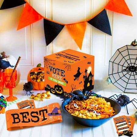 55 PCS Halloween Costume Contest Ballot Kit Orange Halloween Party ...