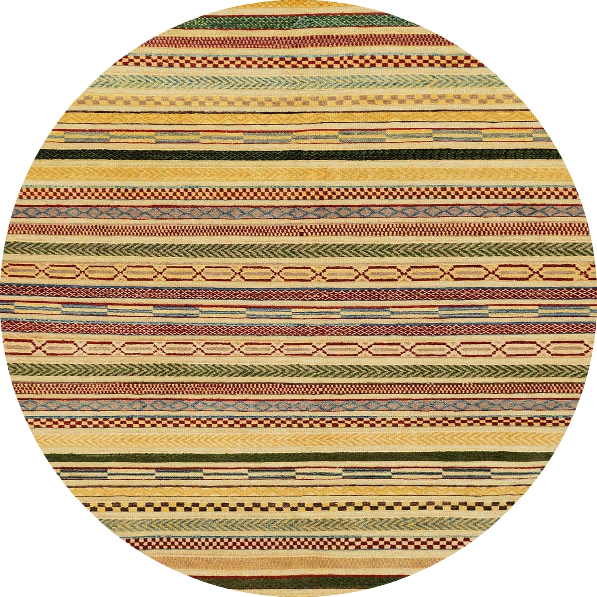 Ahgly Company Indoor Round Abstract Light Brown Abstract Area Rugs, 5 ...