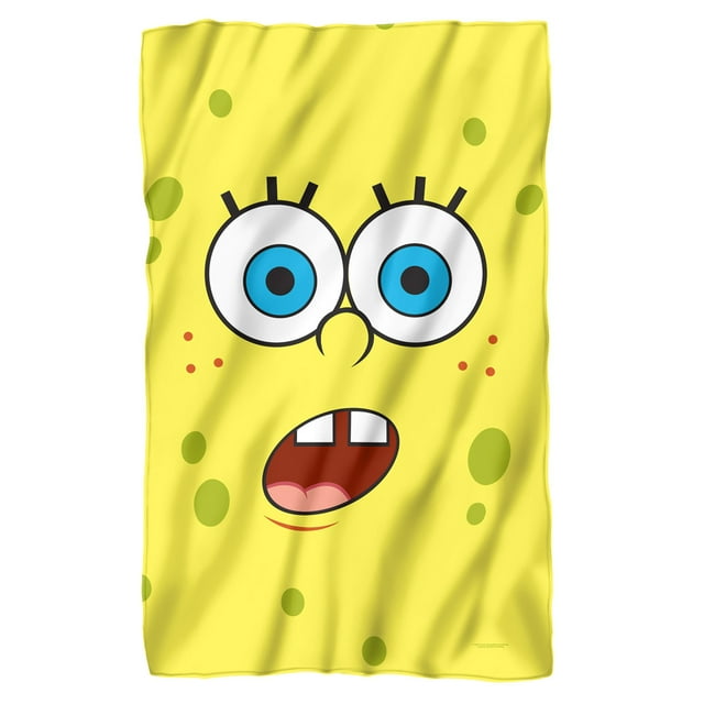 Spongebob Blanket, 36"x58" Spongebob Surprise Face Fleece Blanket ...