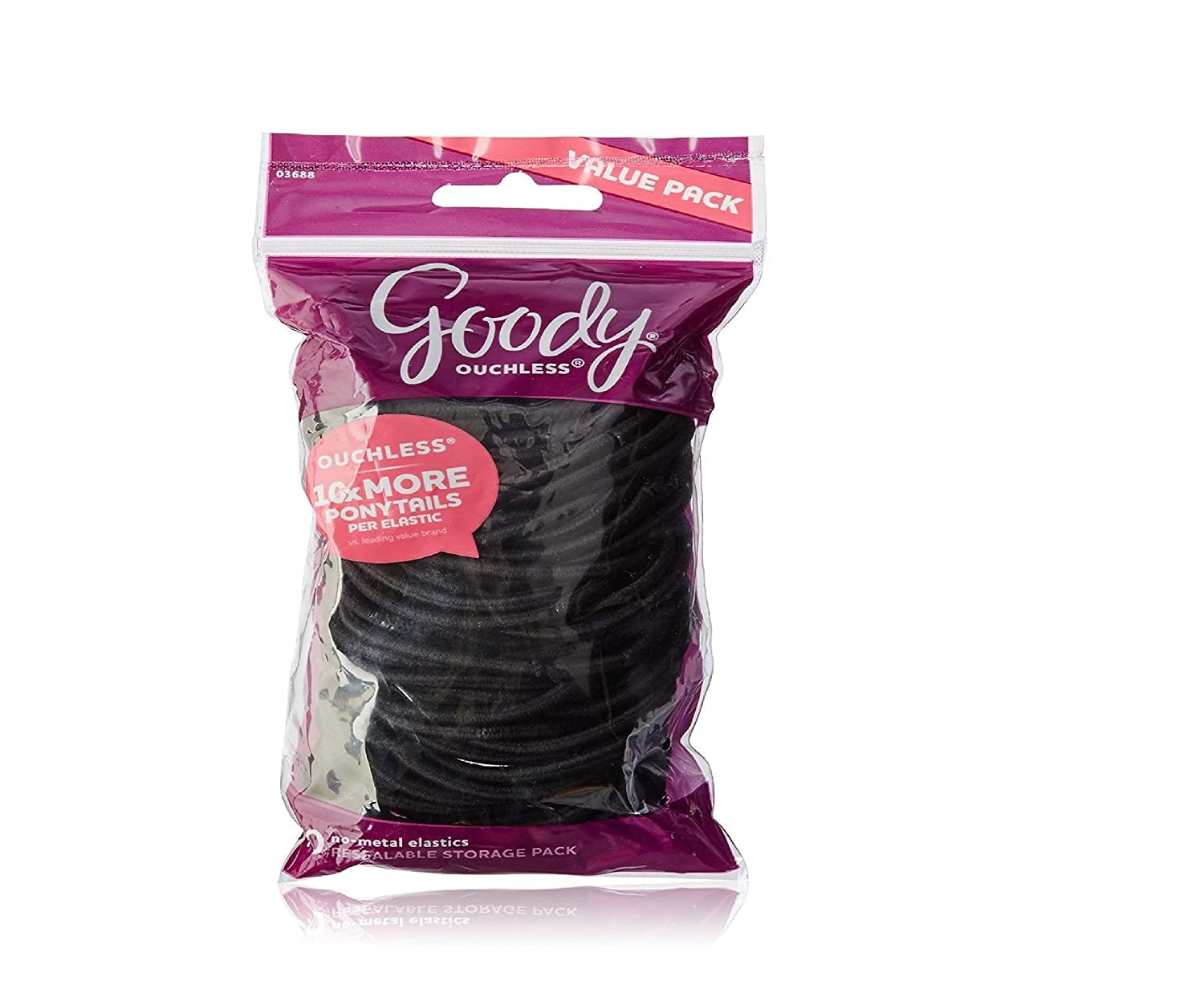 Goody Ouchless Elastic Thick Ponytail Holder, Black, 75 Count - Walmart.com