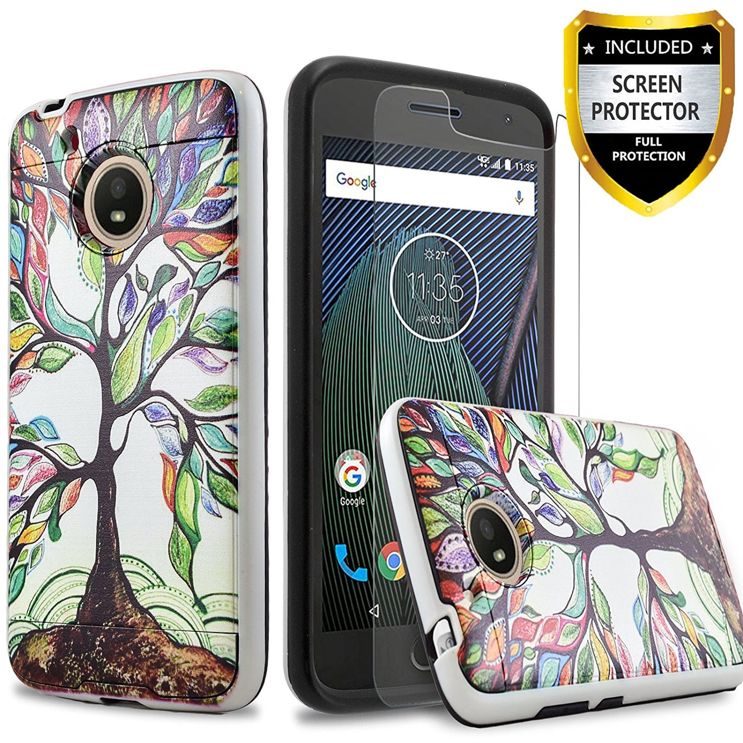Moto G6 Plus Case, Circlemalls 2-Piece Style Hybrid Shockproof Phone ...
