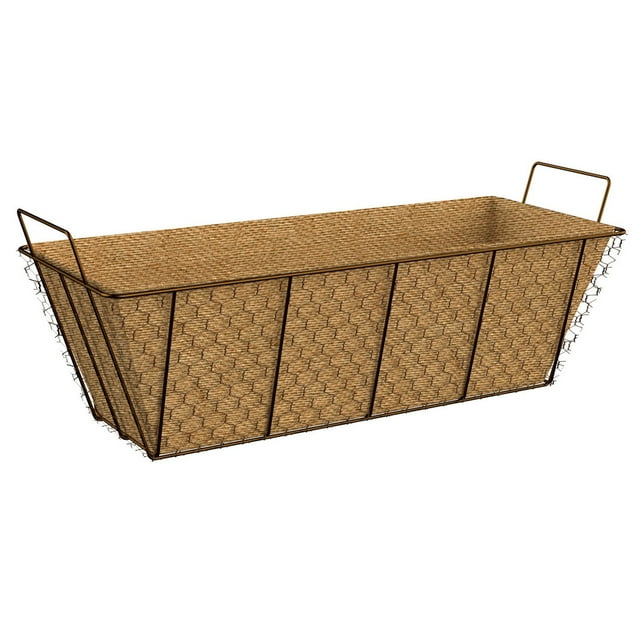 20" Rustic Trough with Burlap Liner, Rust - Walmart.com