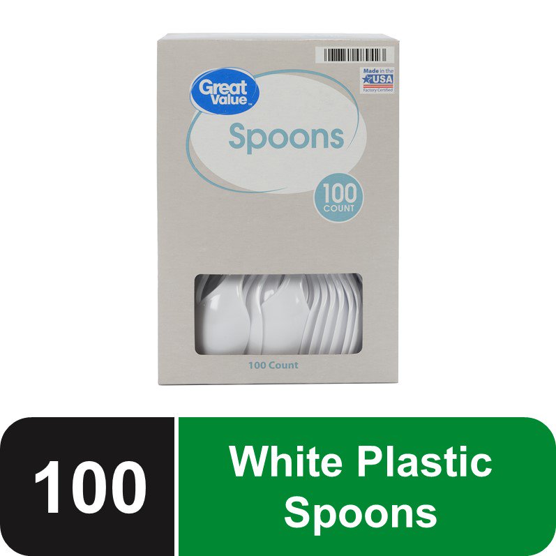 Great Value Everyday White Spoons, 100 count - Walmart.com - Walmart.com