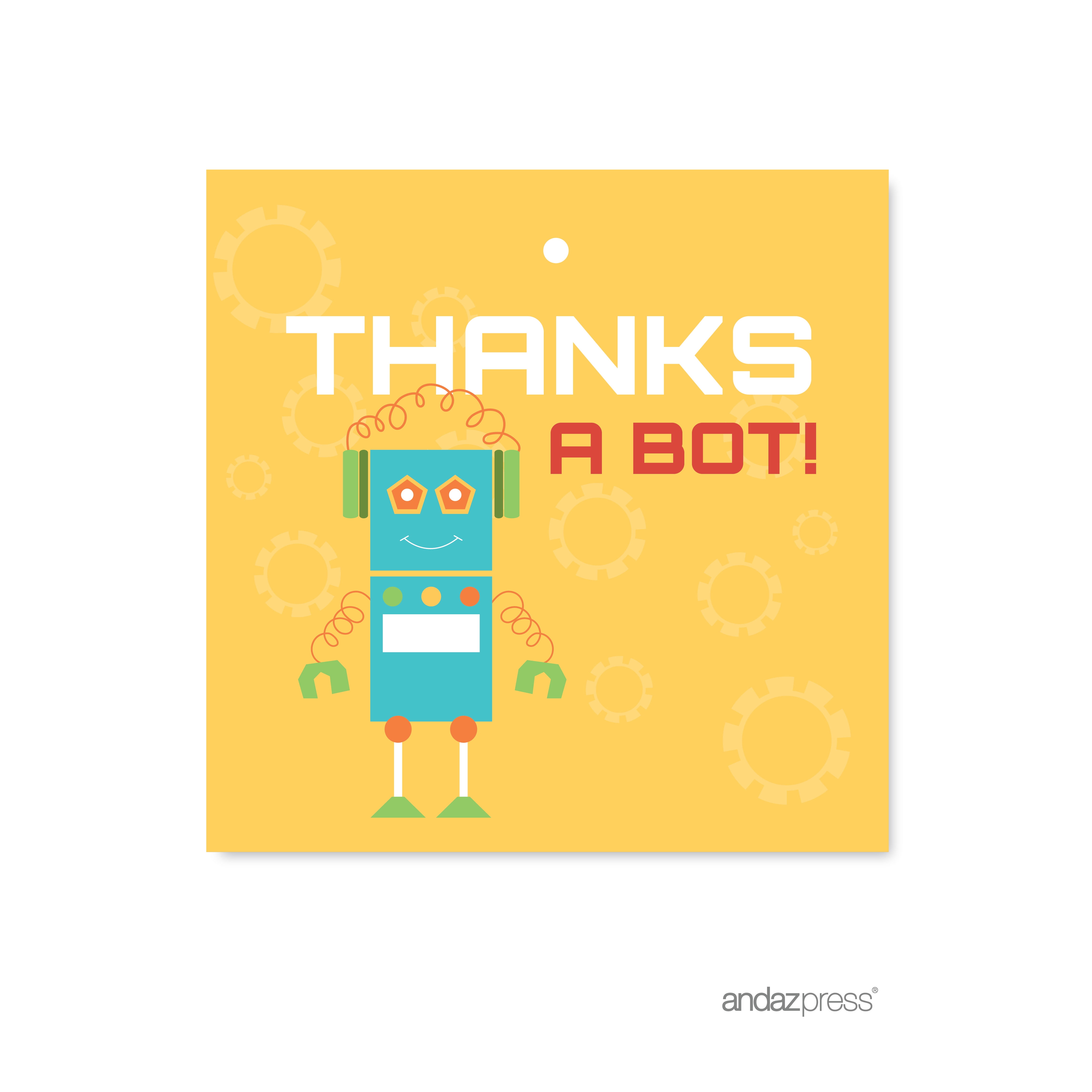 Thanks A Bot! Robot Birthday Square Gift Tags, 24-Pack - Walmart.com