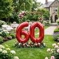 Red Number 60 Mylar Foil Balloon 40" - Helium or Air Inflatable ...