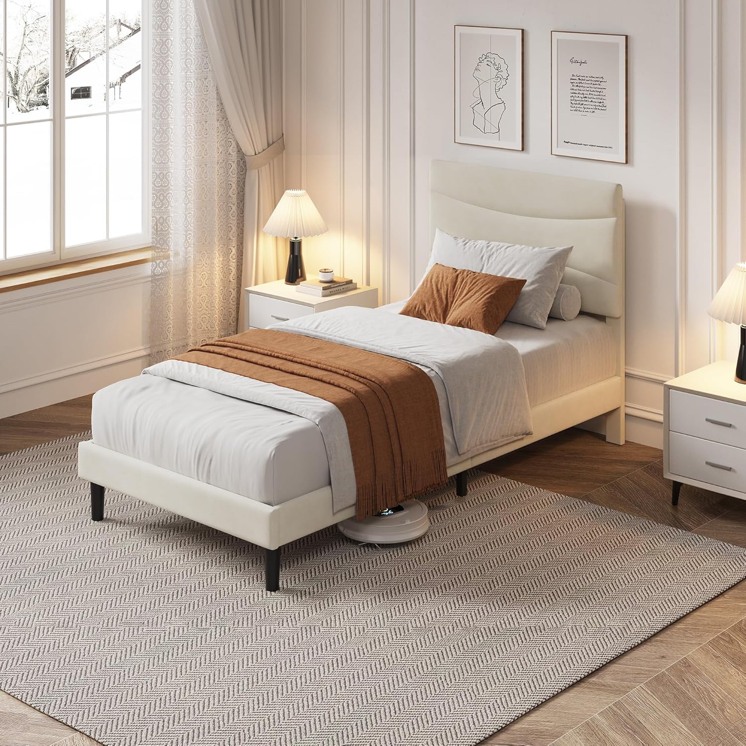 Click here for Idealhouse Twin Xl Size Bed Frame With Headboard... prices