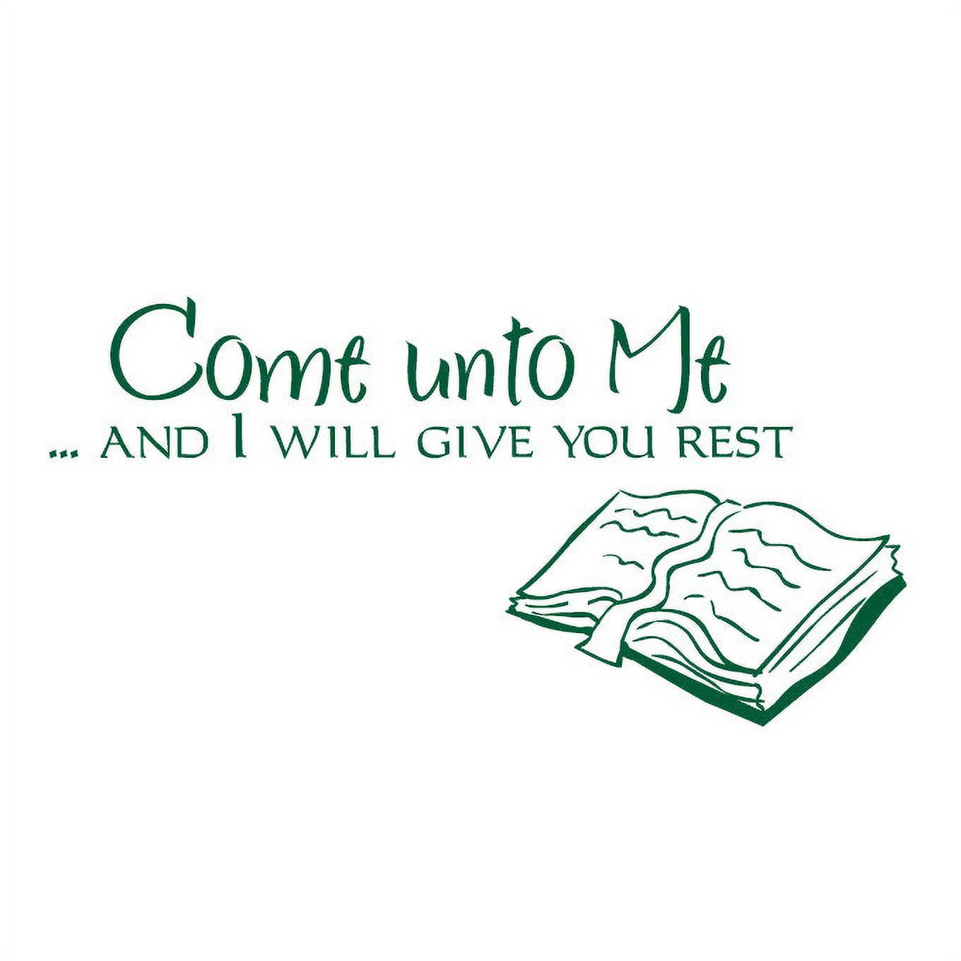 Come Unto Me.. Vinyl Quote with Bible Graphic - Small - Forest Green ...