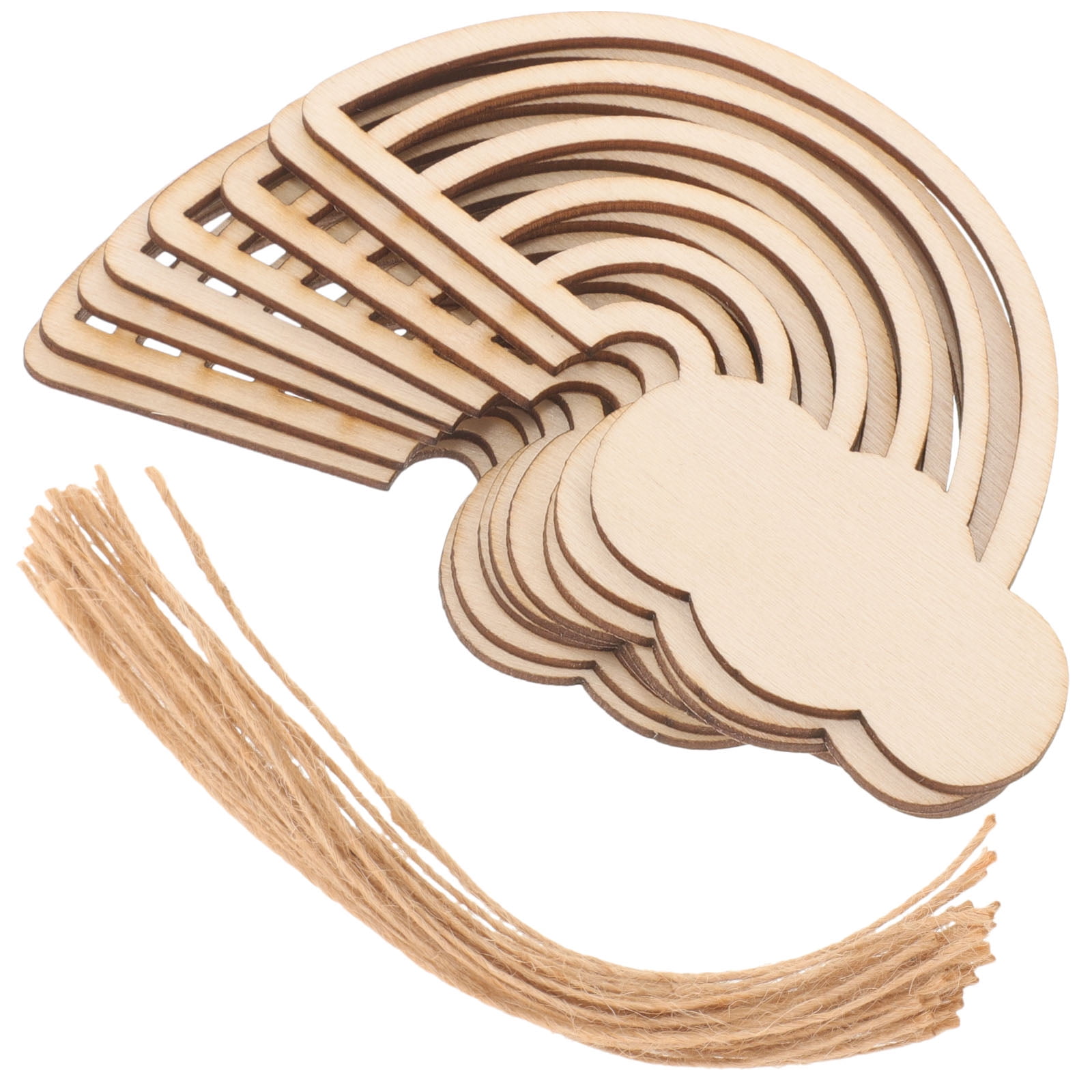 Click here for Oakleem 30pcs Unfinished Rainbow Shaped Slices Woo... prices