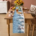 Blue Grey Christmas Table Runner 72 Inches, Snowman Xmas Tree Snowflake ...