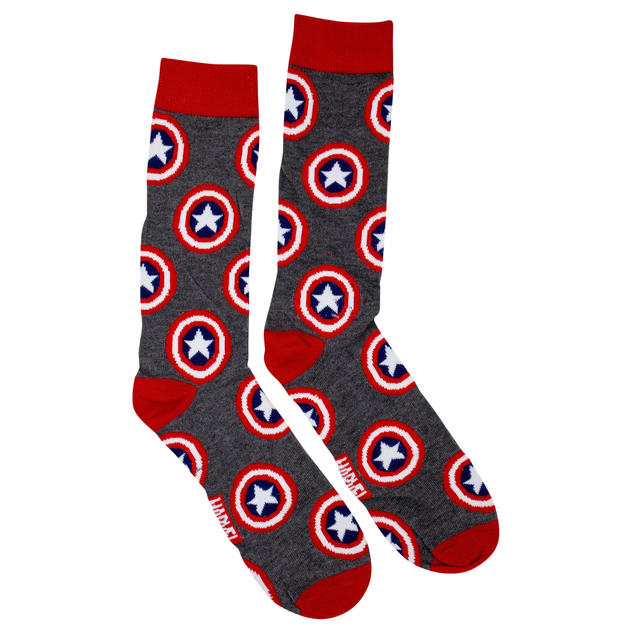 Captain America Symbols All-Over Crew Socks - Walmart.com