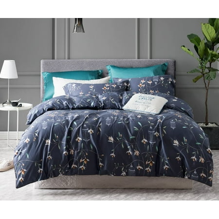 100% Cotton Sateen, 3pc Duvet Cover Set, Printing Floral Cage Design ...