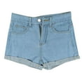 Denim Shorts Women's Hem Hem Short Thin Stretch Shorts Jean Women plus ...