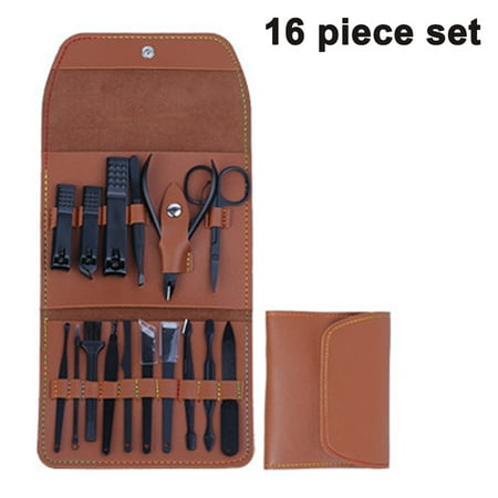 Manicure Set Nail Clippers Pedicure Kit 16pcs Stainless Steel Nail ...