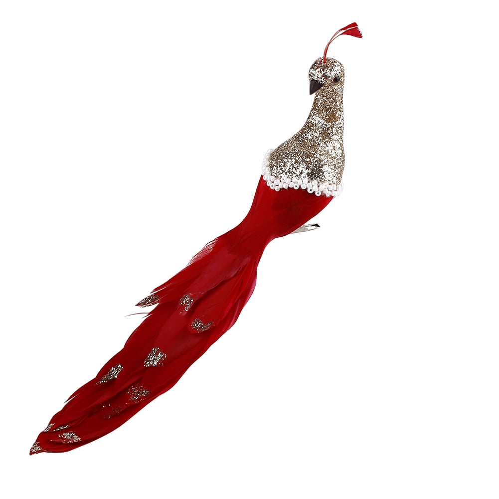 Artificial Peacock Model Lovely Realistic Foam Feathers Bird Miniature ...