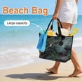 Black Teal Marble Mesh Beach Bag for Women Men,Large Beach Tote ...