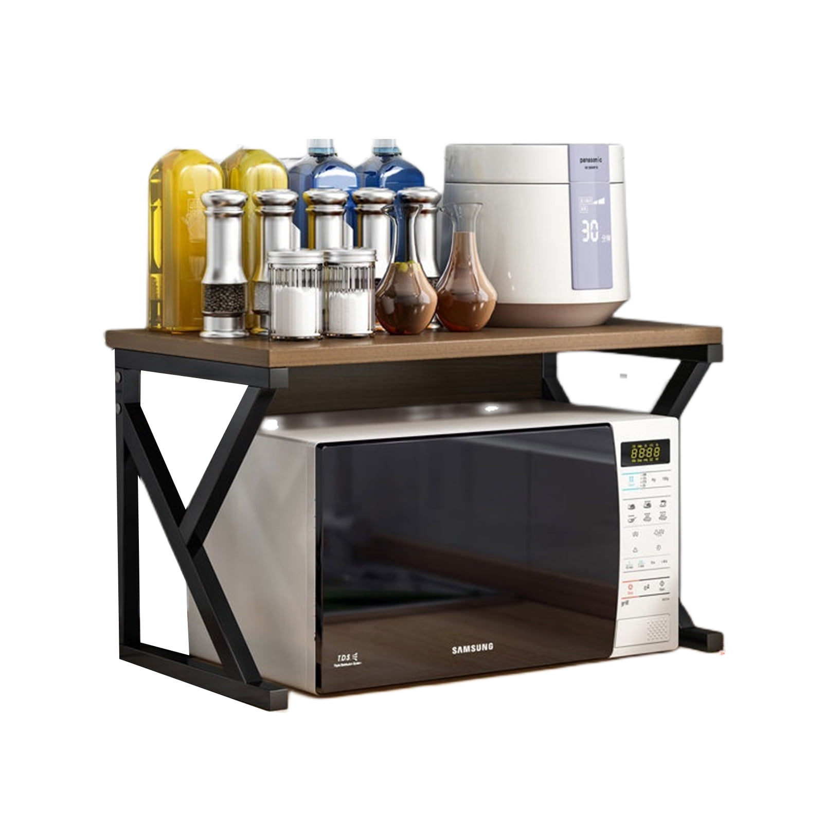 Holocky Microwave Stand Kitchen Storage Organizer Freestanding Spice ...