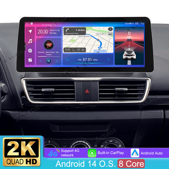Asure 12.3" Android 15 Radio 4+64GB Car Stereo for Smart Fortwo lll ...