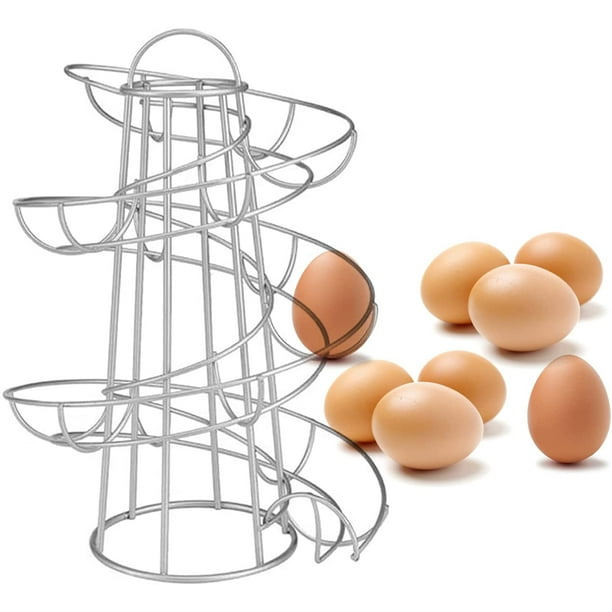SAYDY Egg Skelter, Spiral Design Metal Display Rack Egg Dispenser ...