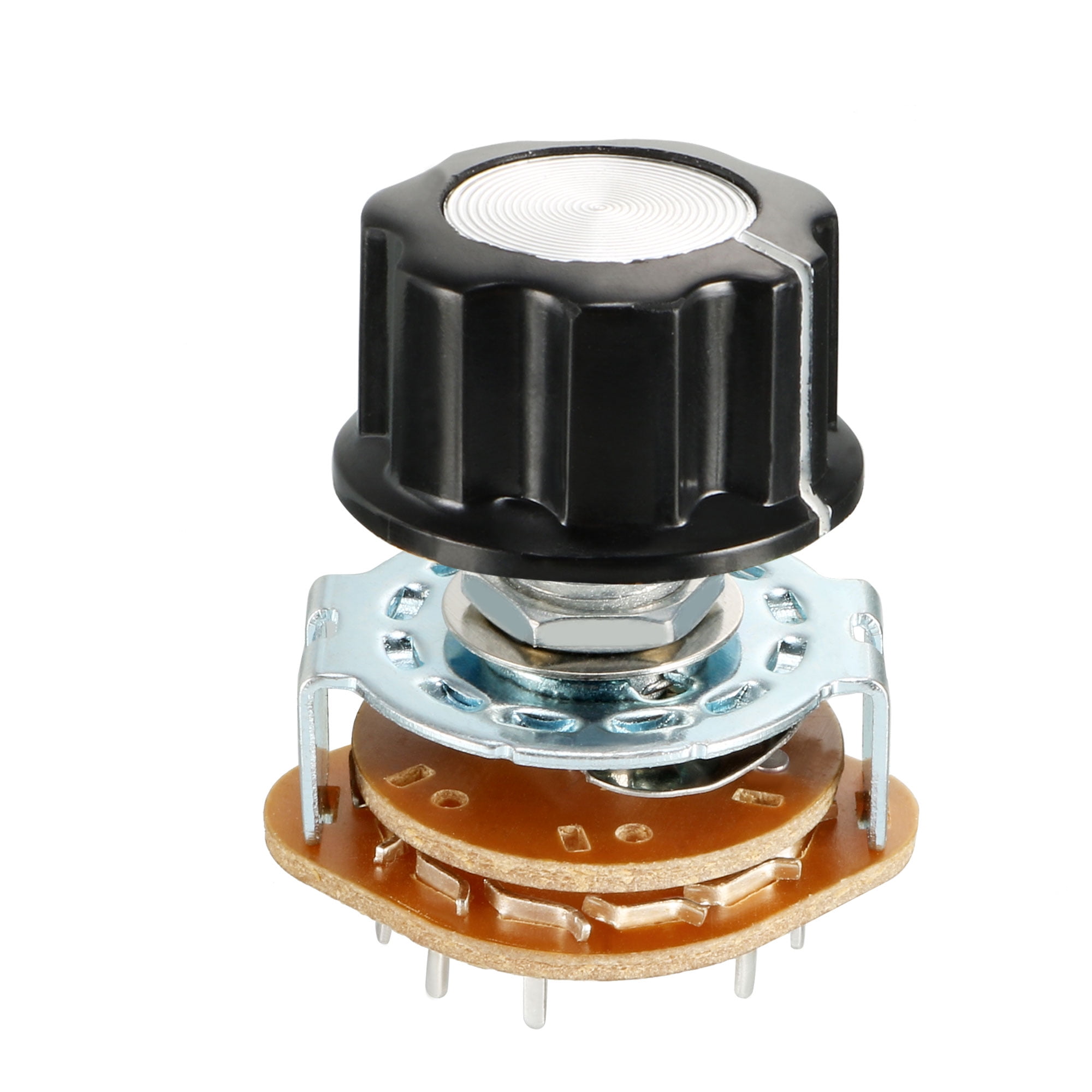 2P6T 1 Deck Band Channel Rotary Switch Selector with Black Plastic Knob ...