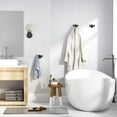 2 Pack Black Bathroom Hooks for Towels - Self Adhesive Double Hooks for ...