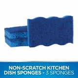 Dawn Non-Scratch Scrubber Sponges for Dish Washing, Blue, Pack of 3 ...