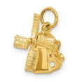 14k Yellow Gold Solid Polished Moveable Wind Mill Charm 18x13.25mm Wide ...