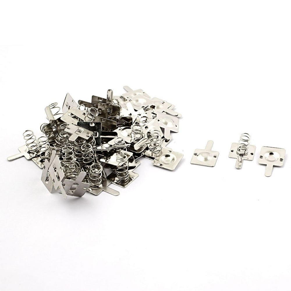 Metal AA Battery Spring Contact Lamination Plate Terminal Silver Tone ...