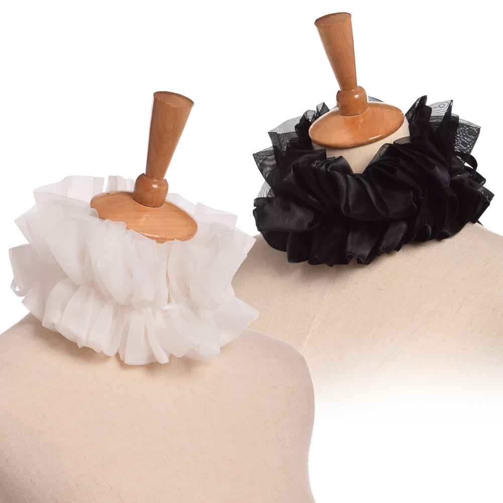 BPURB Women Victorian Steampunk Neck Collar Elizabethan Lace Neck Ruff ...