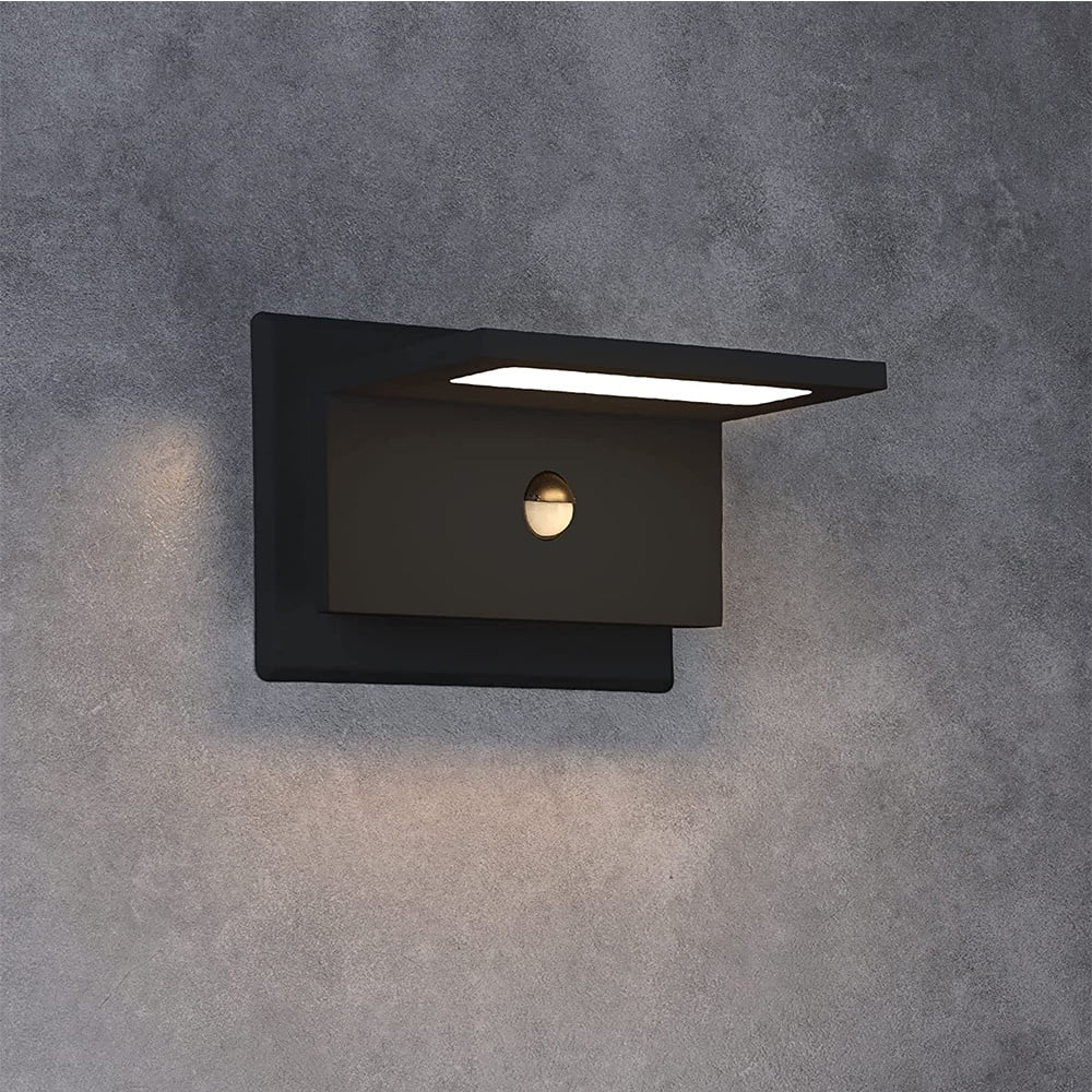 Motion Sensor Porch Light Black Outdoor Wall Light Fixture - Walmart.com