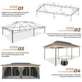 COBIZI 12x20 Heavy Duty Gazebo with Netting, Waterproof for Backyard ...