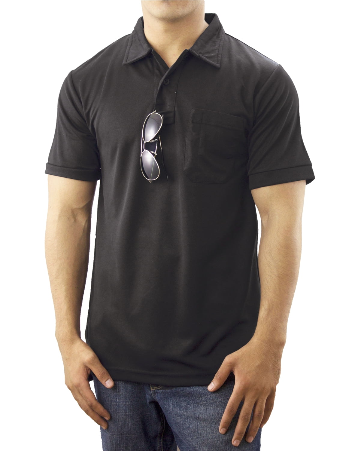First Class Pro-Dry Polo Shirt with One Pocket - Black - Small ...