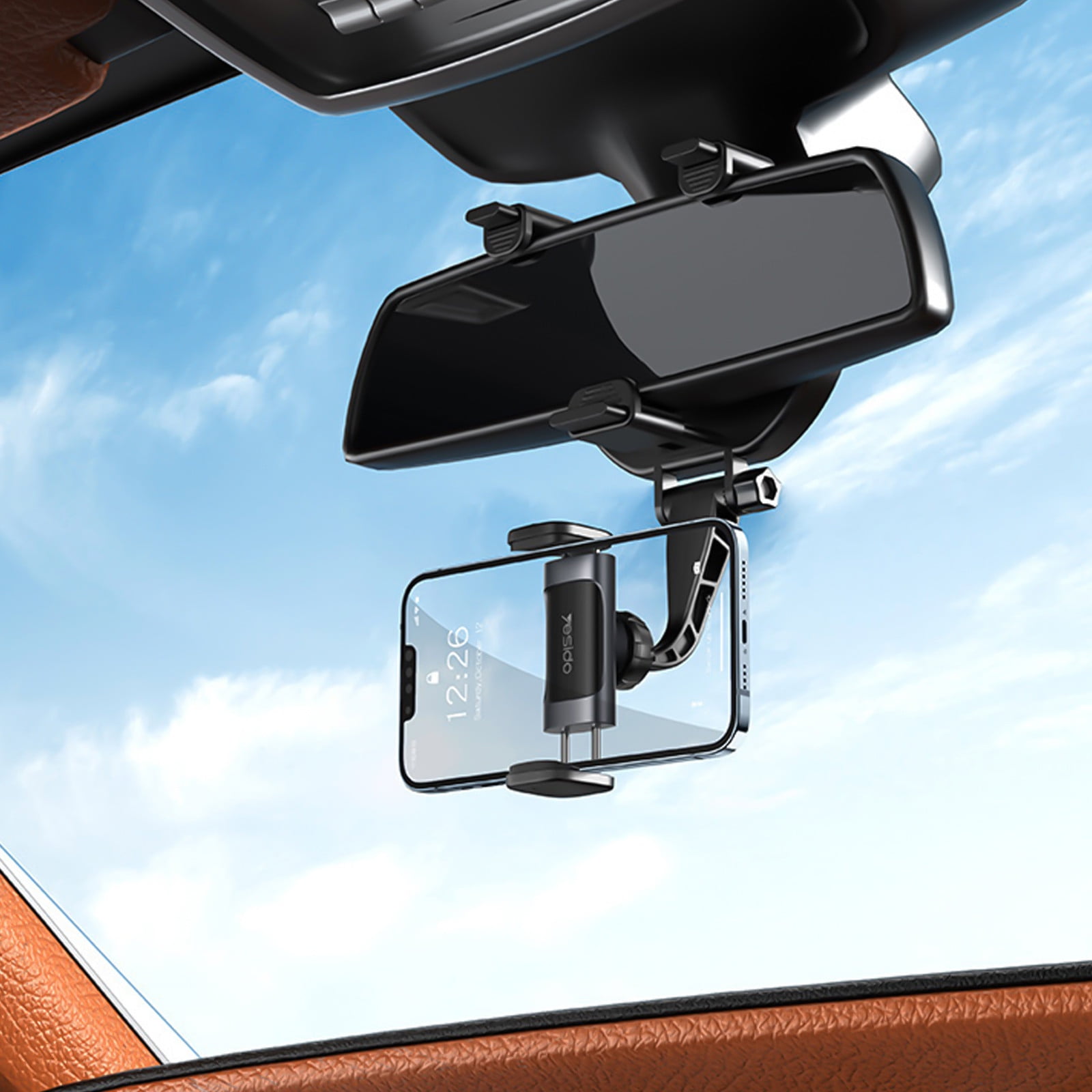 Click here for Egnmcr Rearview Mirror Phone Holder For Car Phone... prices