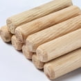 100Pcs Wooden Dowel Cabinet Drawer Round Grooved Craft Dowel Rod Set ...