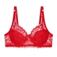 Aofany Women's Plus Size Full Coverage Bras Underwire Lace Bra Padded ...