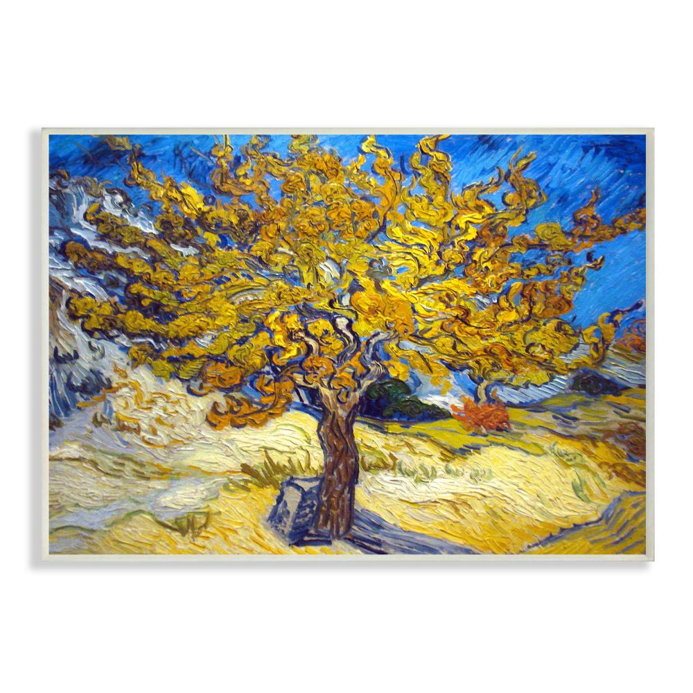 Stupell Industries Golden Tree Blue Yellow Van Gogh Classical Painting ...