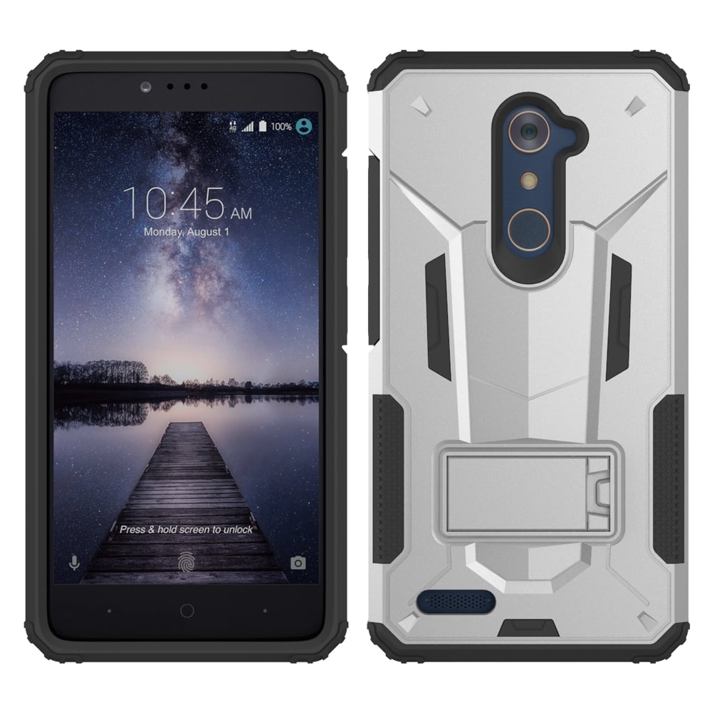 ZTE Zmax Pro Case, Zizo [Hybrid Dual Layered] with [Built in Kickstand ...