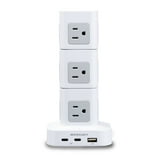 Merkury Innovations Modular Power Tower, 14 AC Outlets, 6 USB-A, 4 USB ...