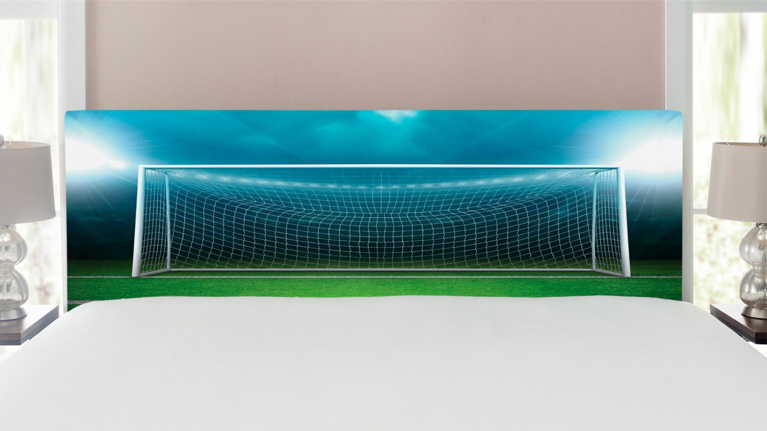 Soccer Headboard, Soccer Goal Post Sports Area Winner Loser Line ...