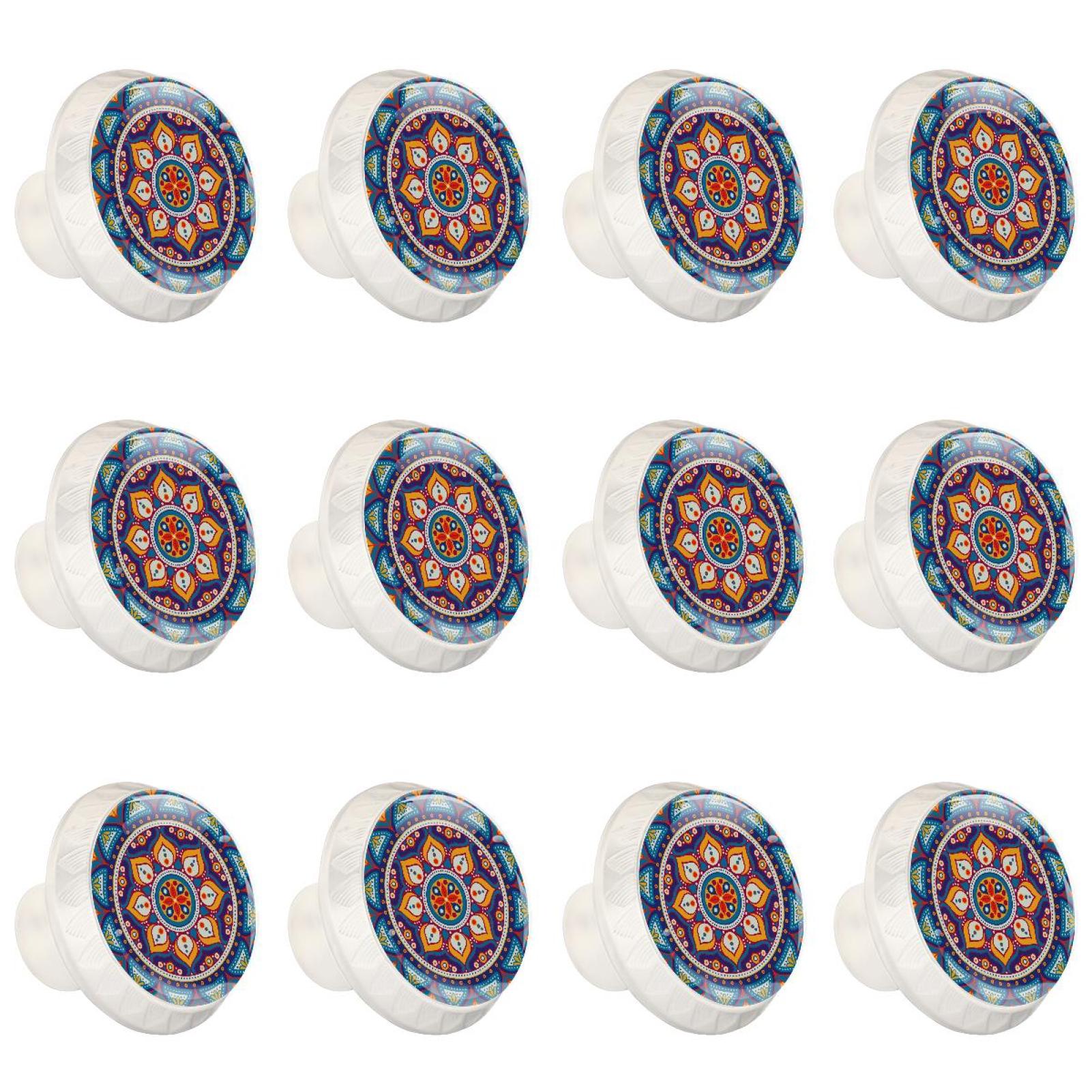 12 Pcs Mandala Boho Indian Knobs for Kitchen Cabinet Cupboard Dresser Bookcase Drawer Pulls ...