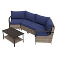 INTER HUT Vista Oasis 4-Person Brown Wicker Outdoor Seating Group Patio ...
