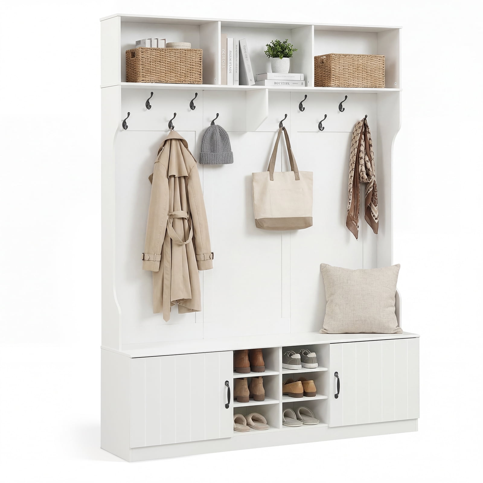 Click here for Costway 6-In-1 Hall Tree Wirh Bench Storage Adjust... prices