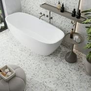 MSI Azula Hatchwork 12 in. x 12 in. Polished Marble Mesh-Mounted Mosaic ...